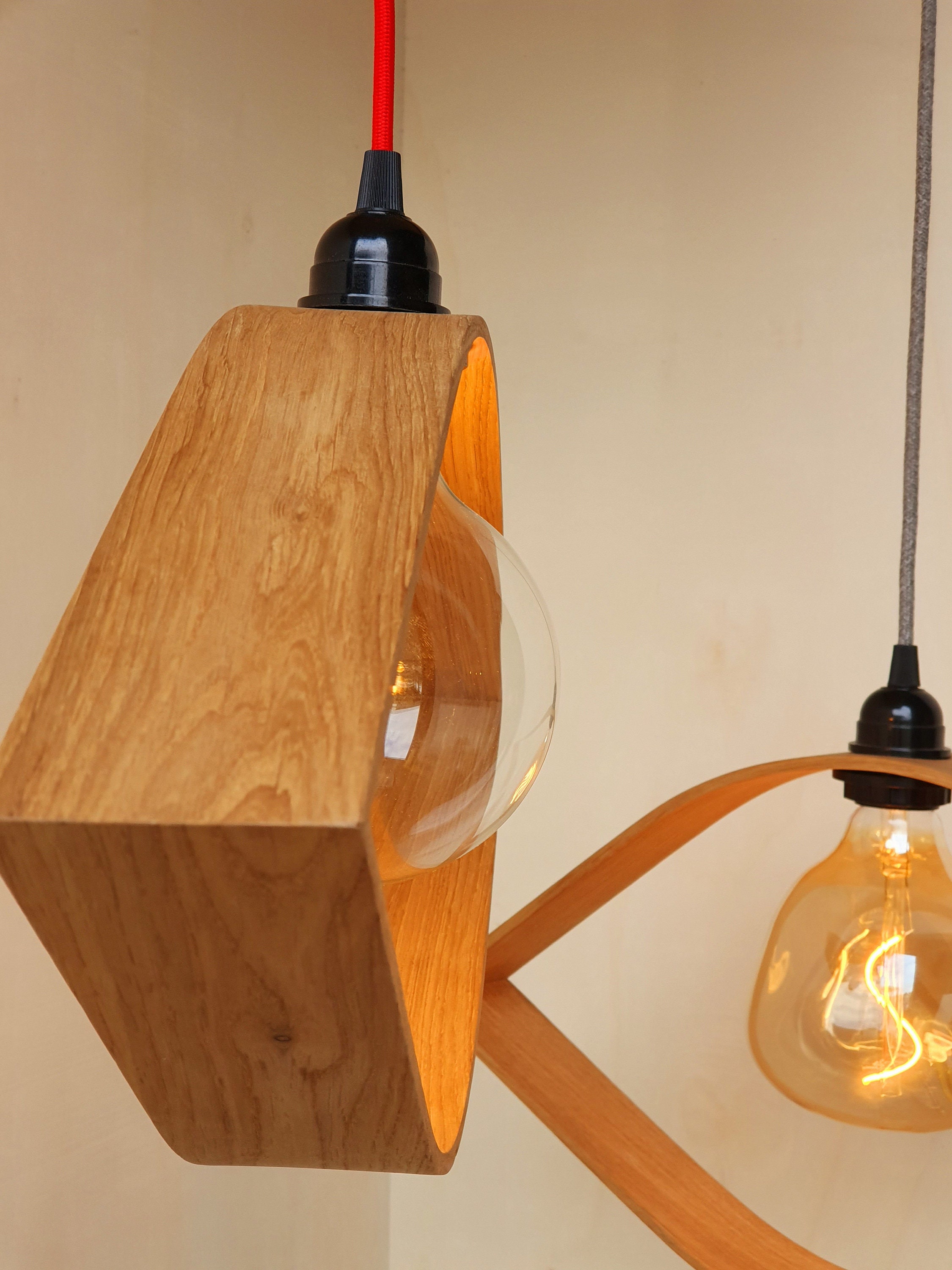 Handmade Steambent Wooden Ceiling Pendant Light in Oak or Ash. - Etsy
