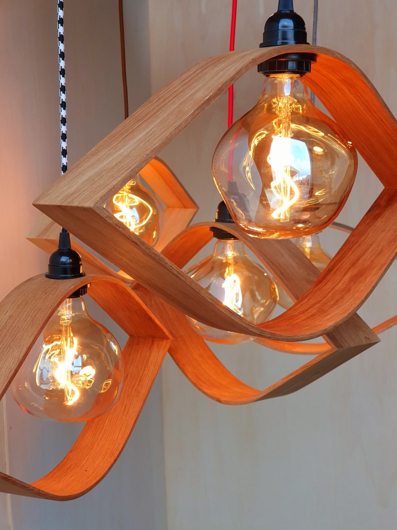 Handmade Steambent Wooden Ceiling Pendant Light in Oak or Ash. - Etsy