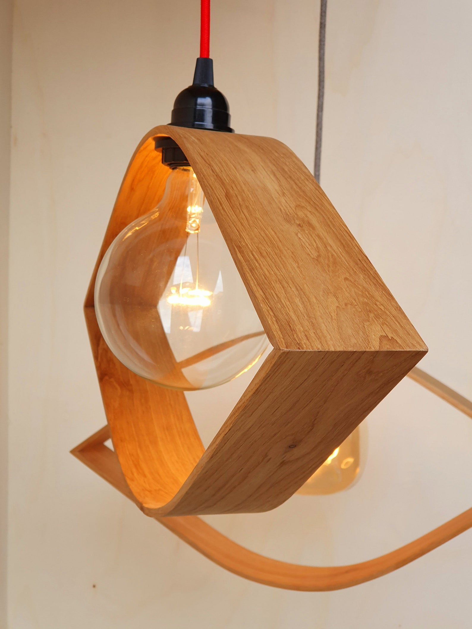 Handmade Steambent Wooden Ceiling Pendant Light in Oak or Ash. - Etsy