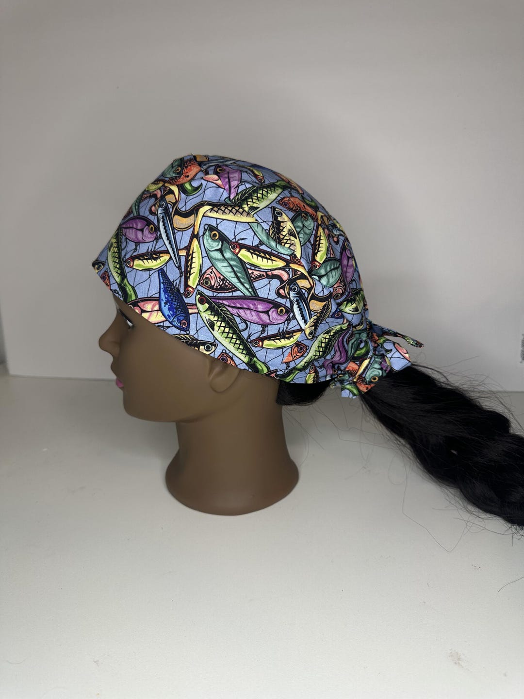 Mens/unisex Fish Scrub Cap, Blue Scrub Cap, Men Scrub Cap - Etsy