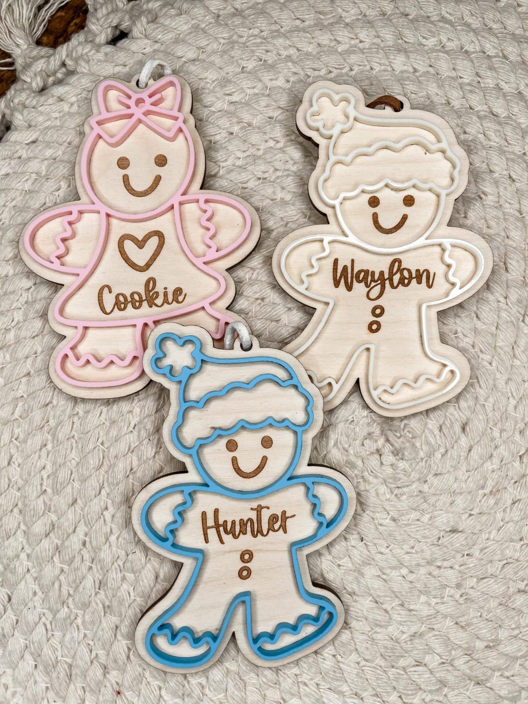 Personalized Gingerbread Ornament Gingerbread Tag Wood Ornament Child's ...