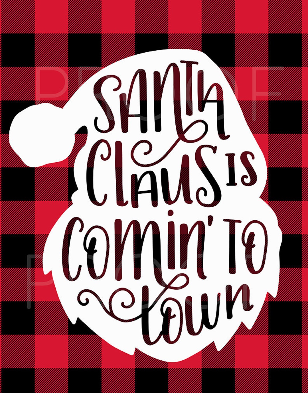 Christmas Printable- Santa Claus is Coming to Town - Etsy