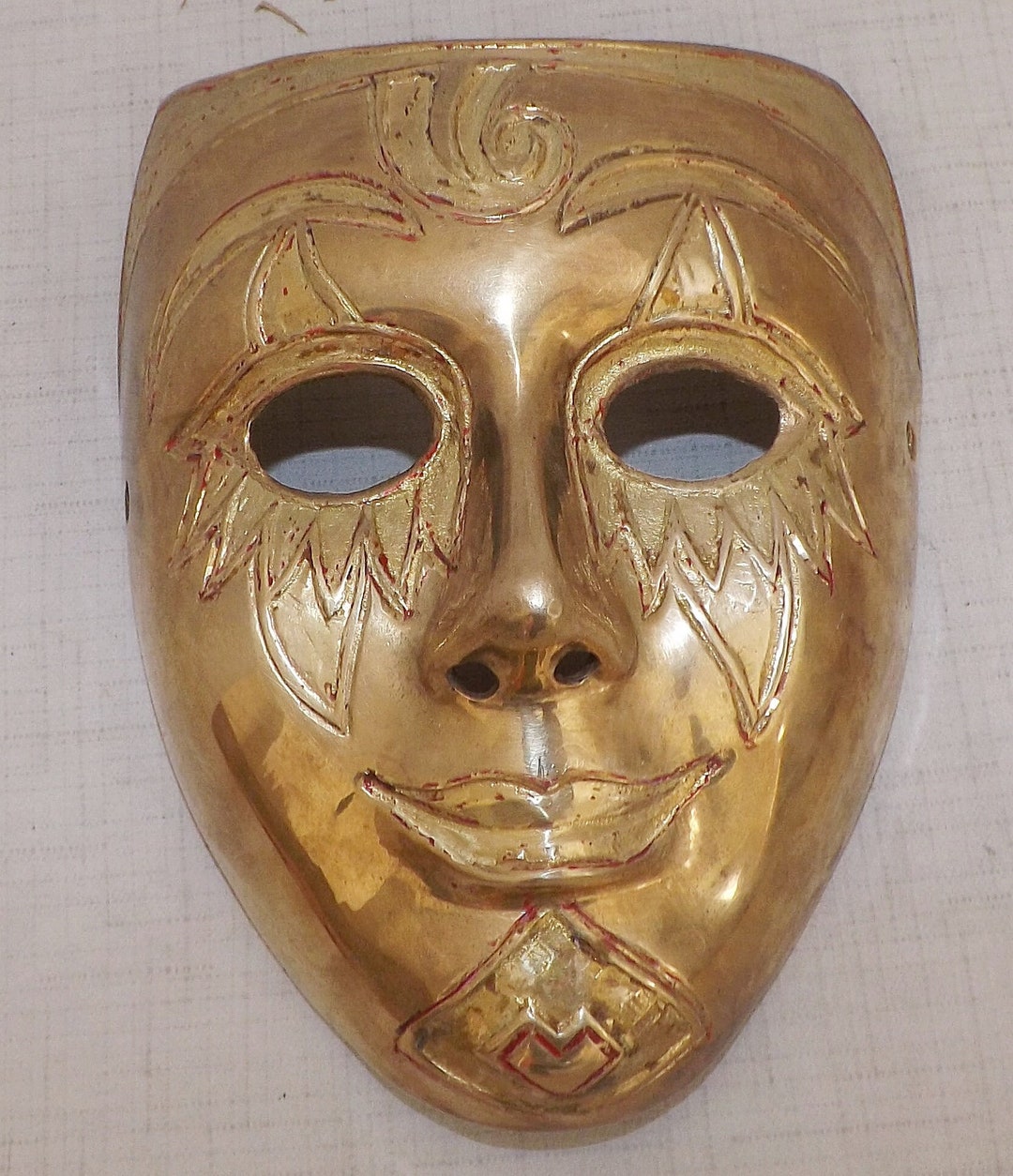 Vintage Solid Brass Decorative Masquerade Theatrical Face Mask, Made in ...