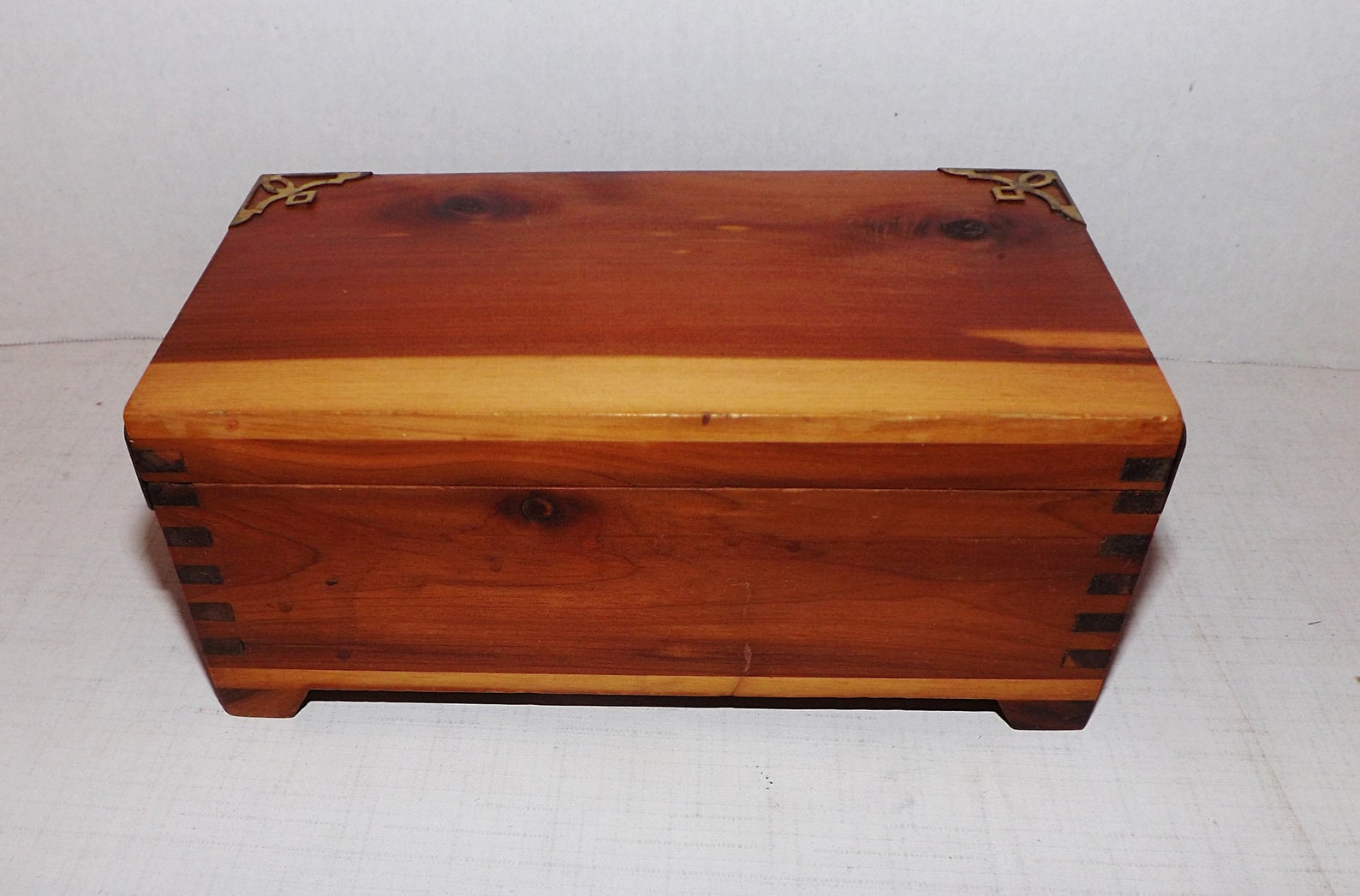 Vintage Small Cedar Chest Wood Box For Jewelry Trinkets Keepsakes