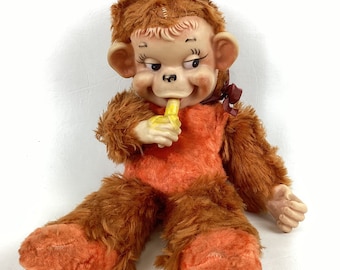 Rubber Face Monkey Plush - Etsy
