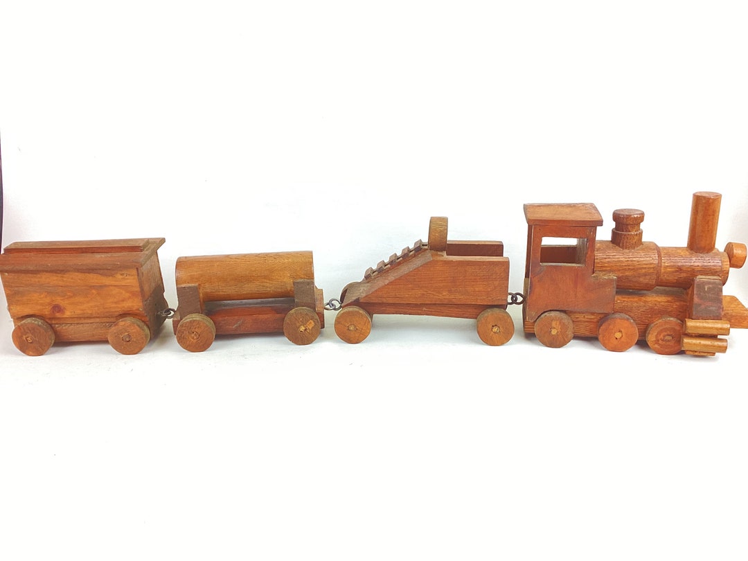 Handmade Wood Train Set Vintage Wooden Train - Etsy