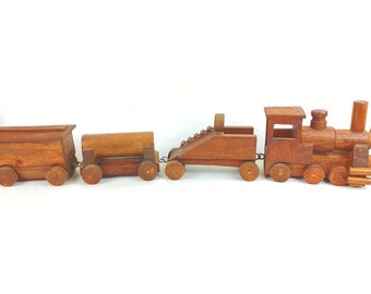 Wood Train Set - Etsy