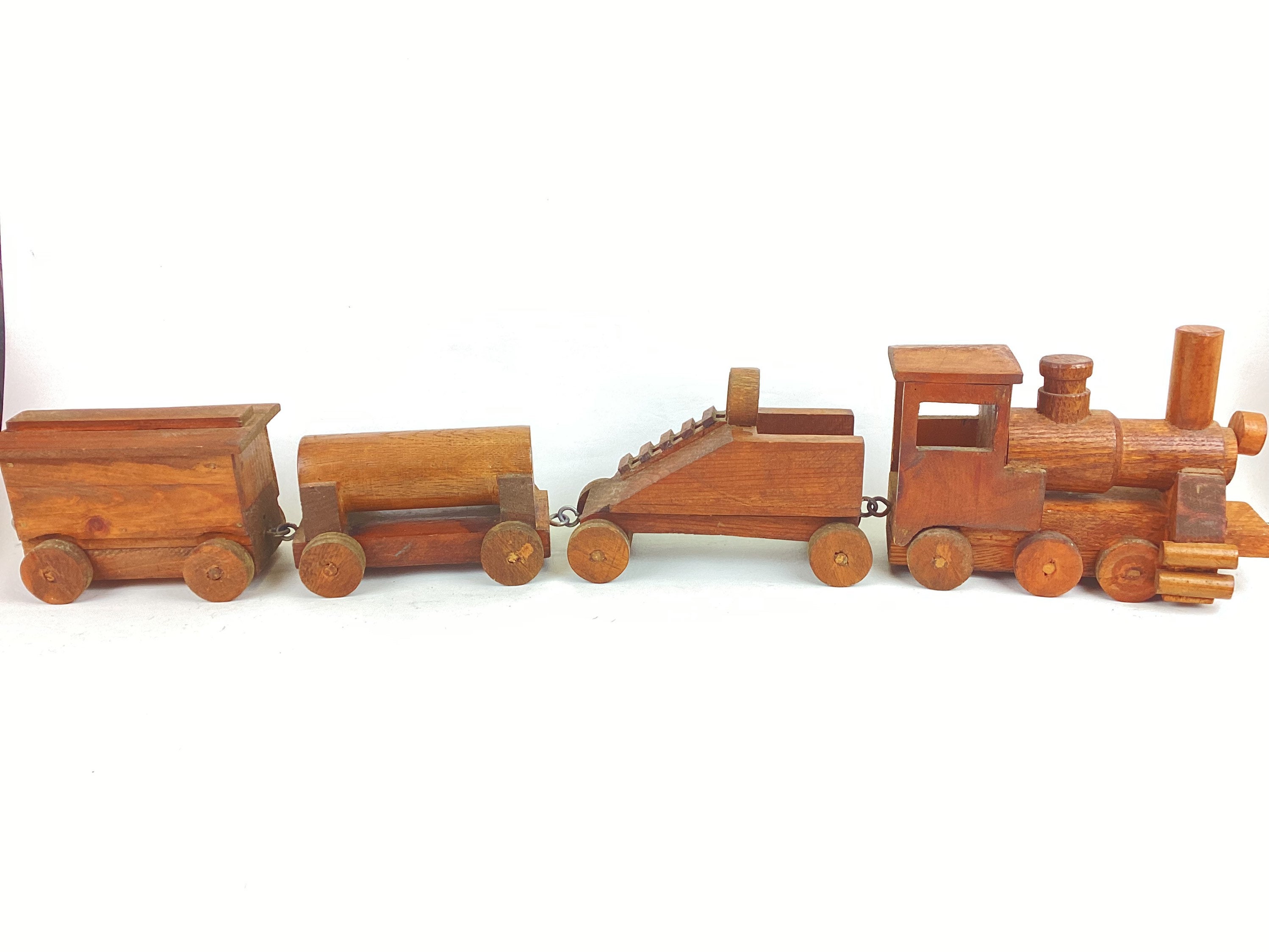 Handmade Wood Train Set Vintage Wooden Train - Etsy