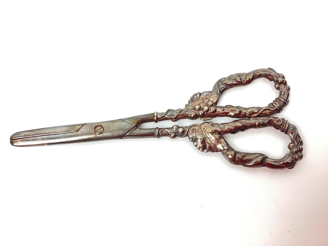 Antique Sterling Silver Grape Vine Scissors - Etsy