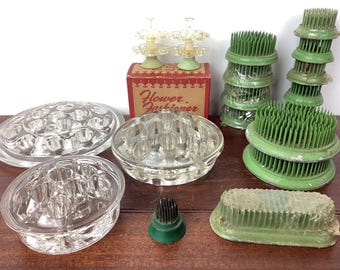 Variety of Pin Flower Frogs. Vintage Metal or Pottery Flower Frogs Are ...