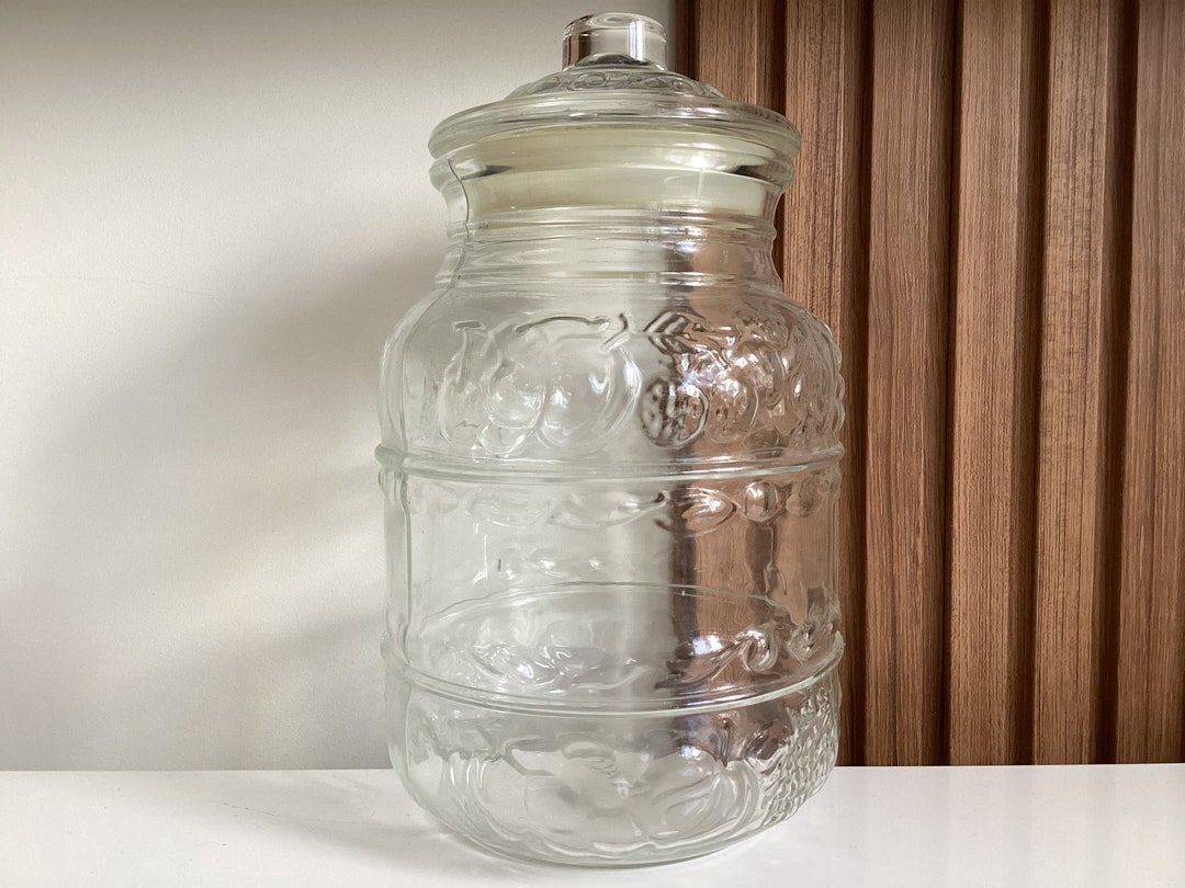 Vintage Fruit Embossed Glass Jar, Made in Italy - Etsy