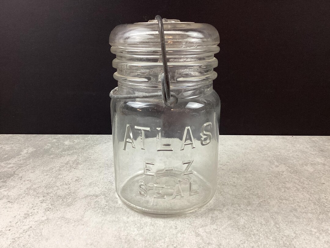 Vintage Atlas E-Z Seal Mason Jar, Wire Bail Jar - Etsy