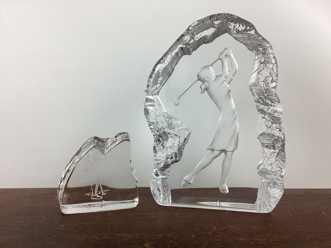 Crystal Golfer Paperweights, Ladies Golf- Chipped - Etsy