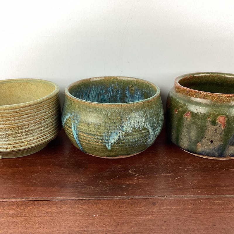 Small Vintage Pottery Flower Pots - Etsy