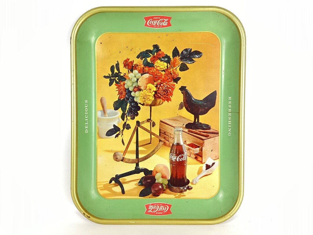 Vintage 1957 Coca Cola Rooster Tray - Etsy