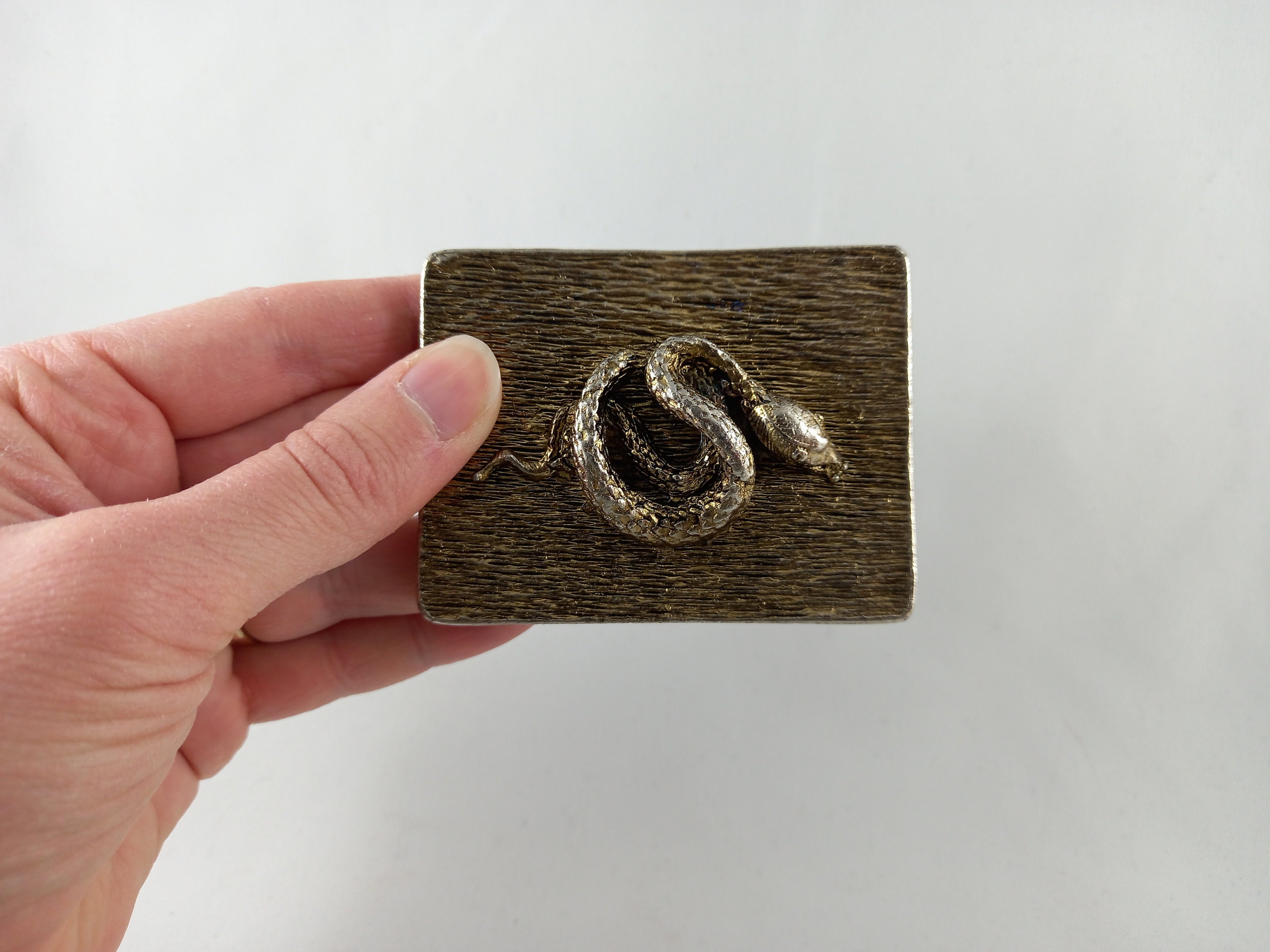 Vintage Snake Belt Buckle Metal Rectangle Gold Coloured - Etsy