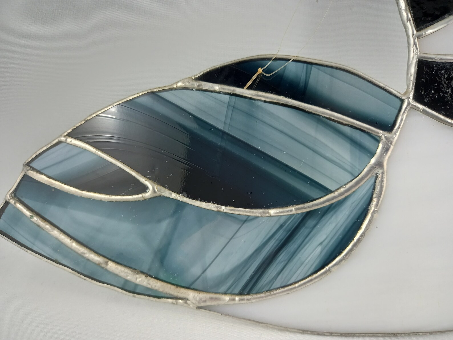 Stain Glass Window Decor Loon, Glass Bird Sun Catcher, White Grey Black ...