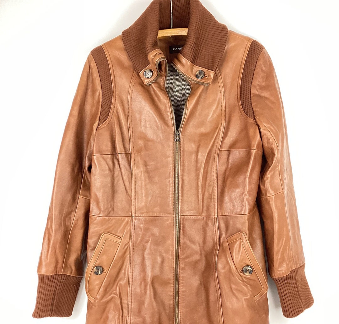 Vintage Danier Brown Leather Jacket, Size Large, Warm Lining - Etsy