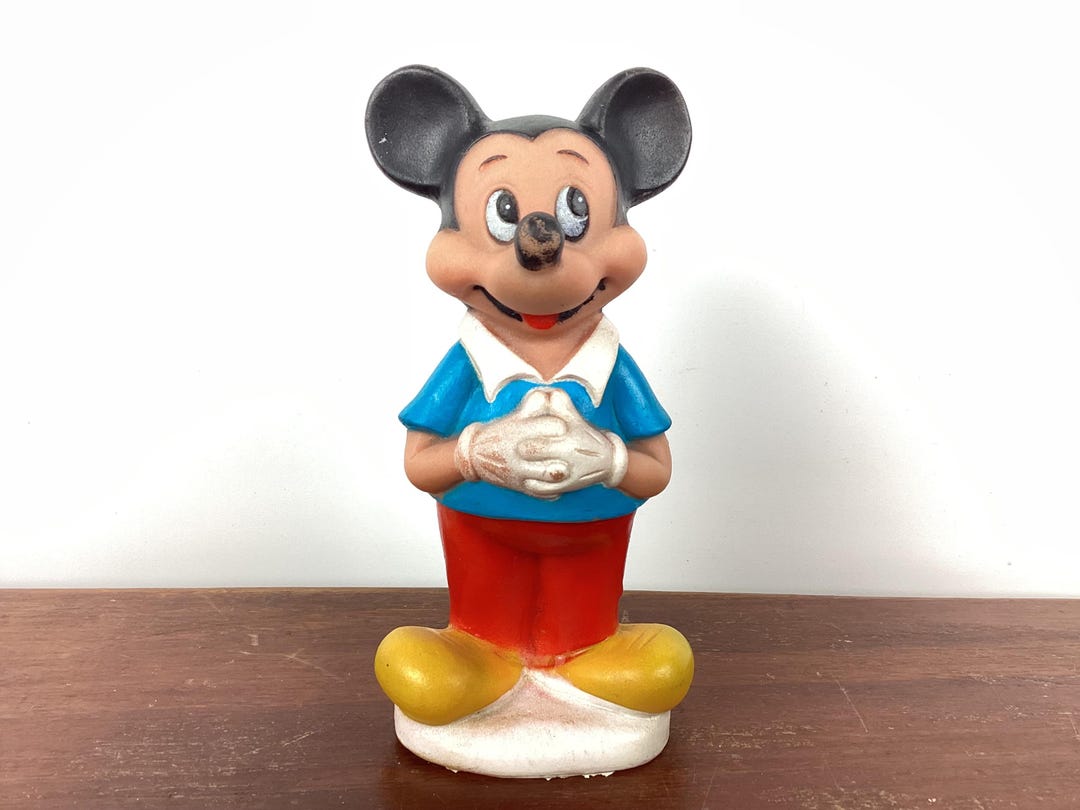 Vintage Mickey Mouse Rubber Toy, Walt Disney Production Made in Hong ...