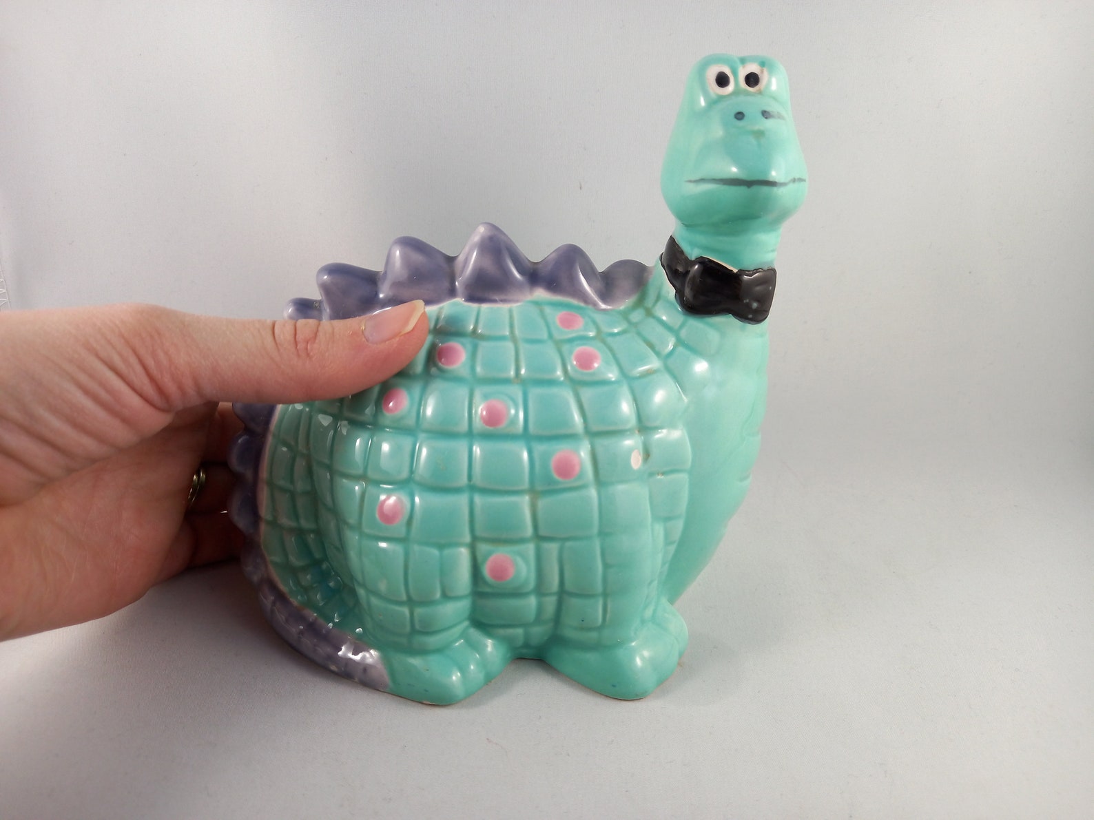 Small Vintage Dinosaur Bank Turquoise Brontosaurus Piggy - Etsy