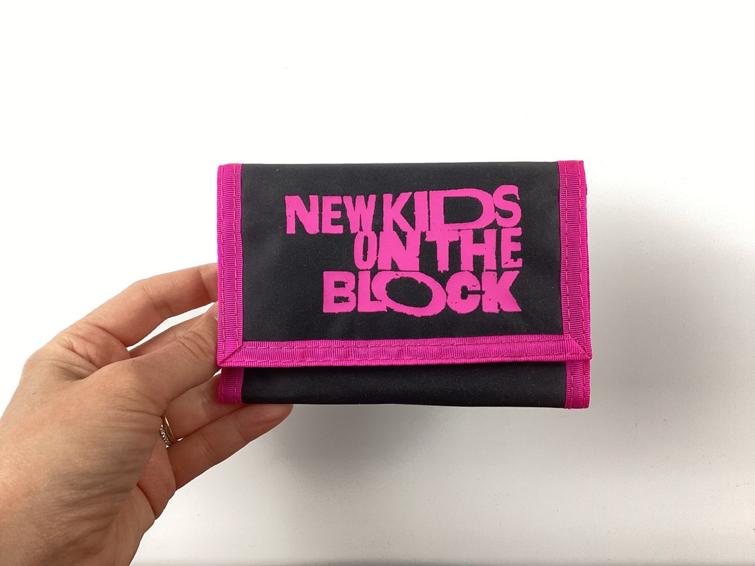 New Kids on the Block Wallet Tri-fold 1990 Vintage NKOTB Pink Black - Etsy