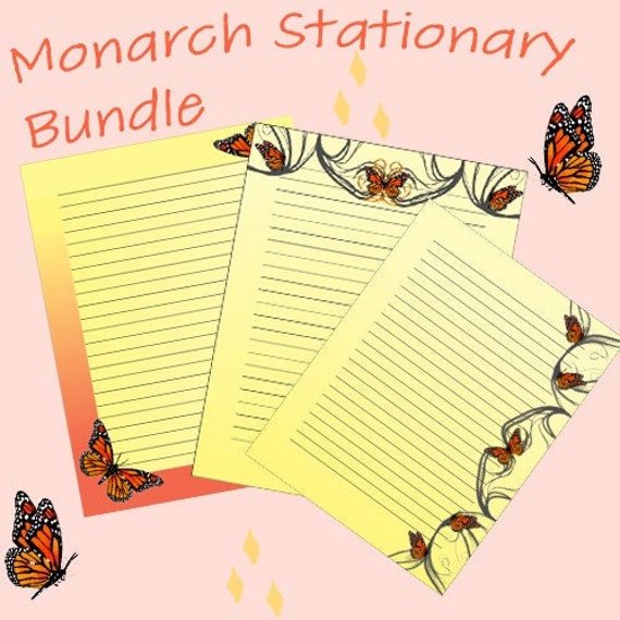 Monarch Butterfly Stationary Lined Paper - Etsy