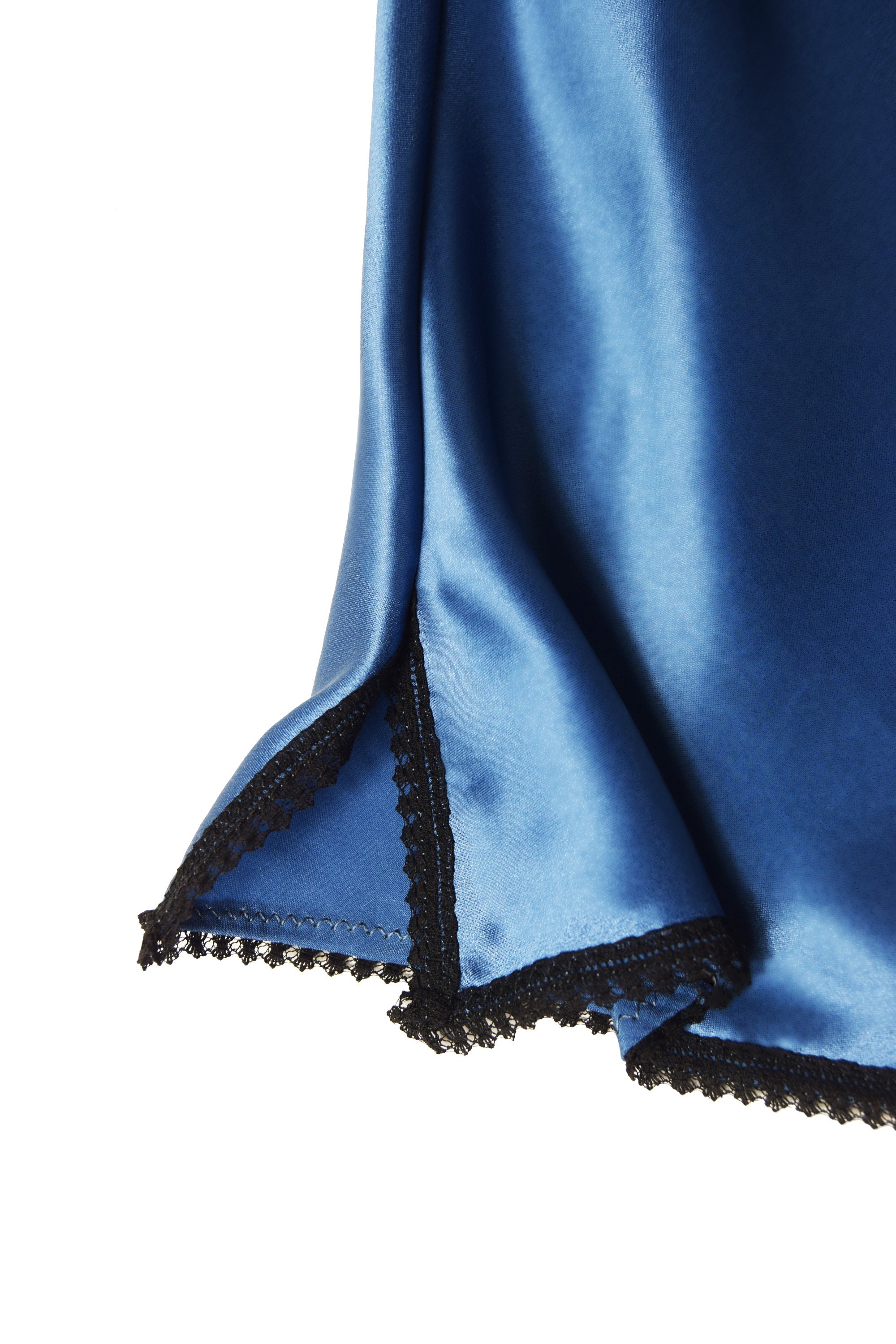 Deep Blue and Black Lace Camisole and French Knicker Set Silk - Etsy