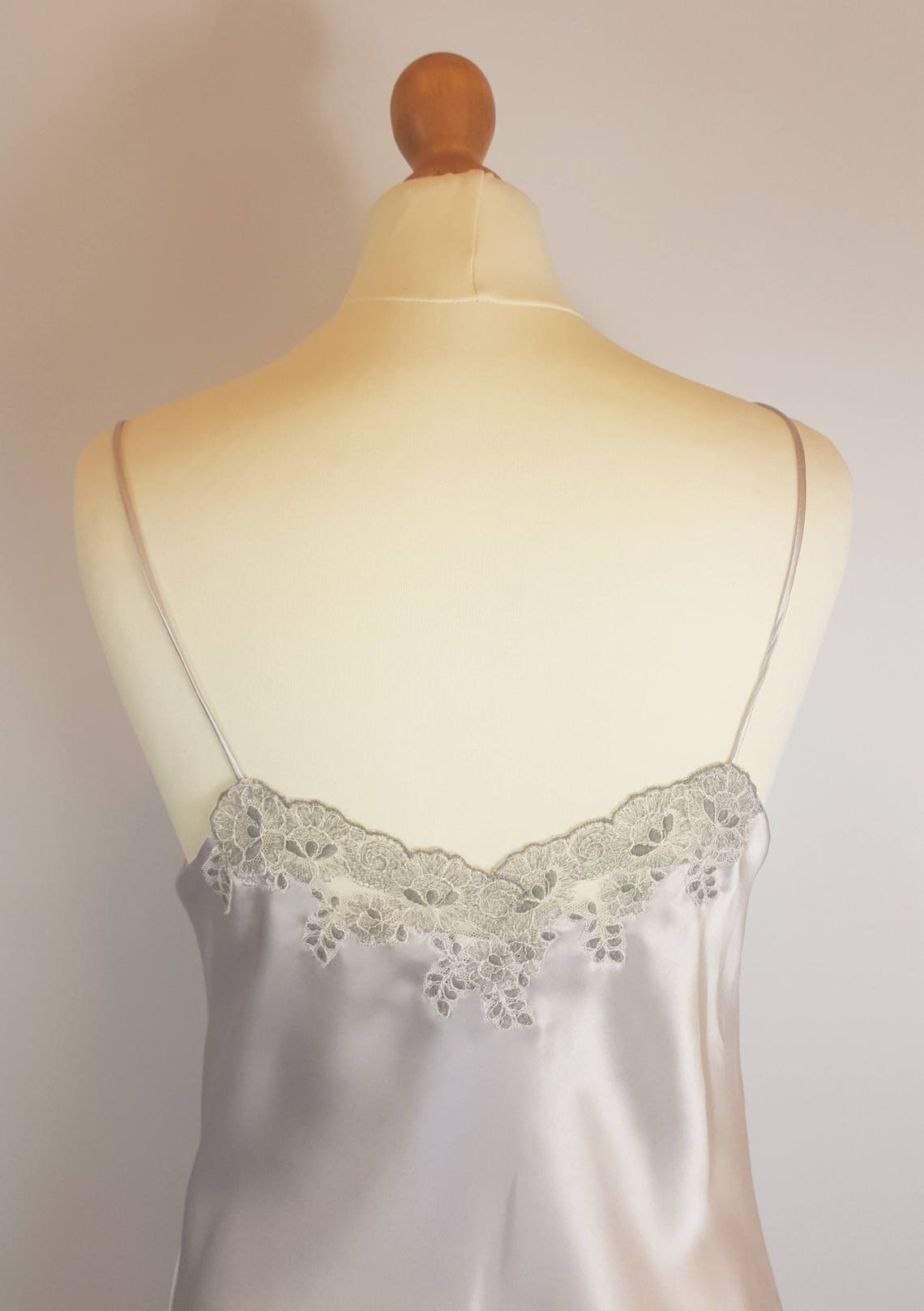 Satin Mist Silver Camisole, Silk Satin Camisole, Silver Camisole, Silk ...