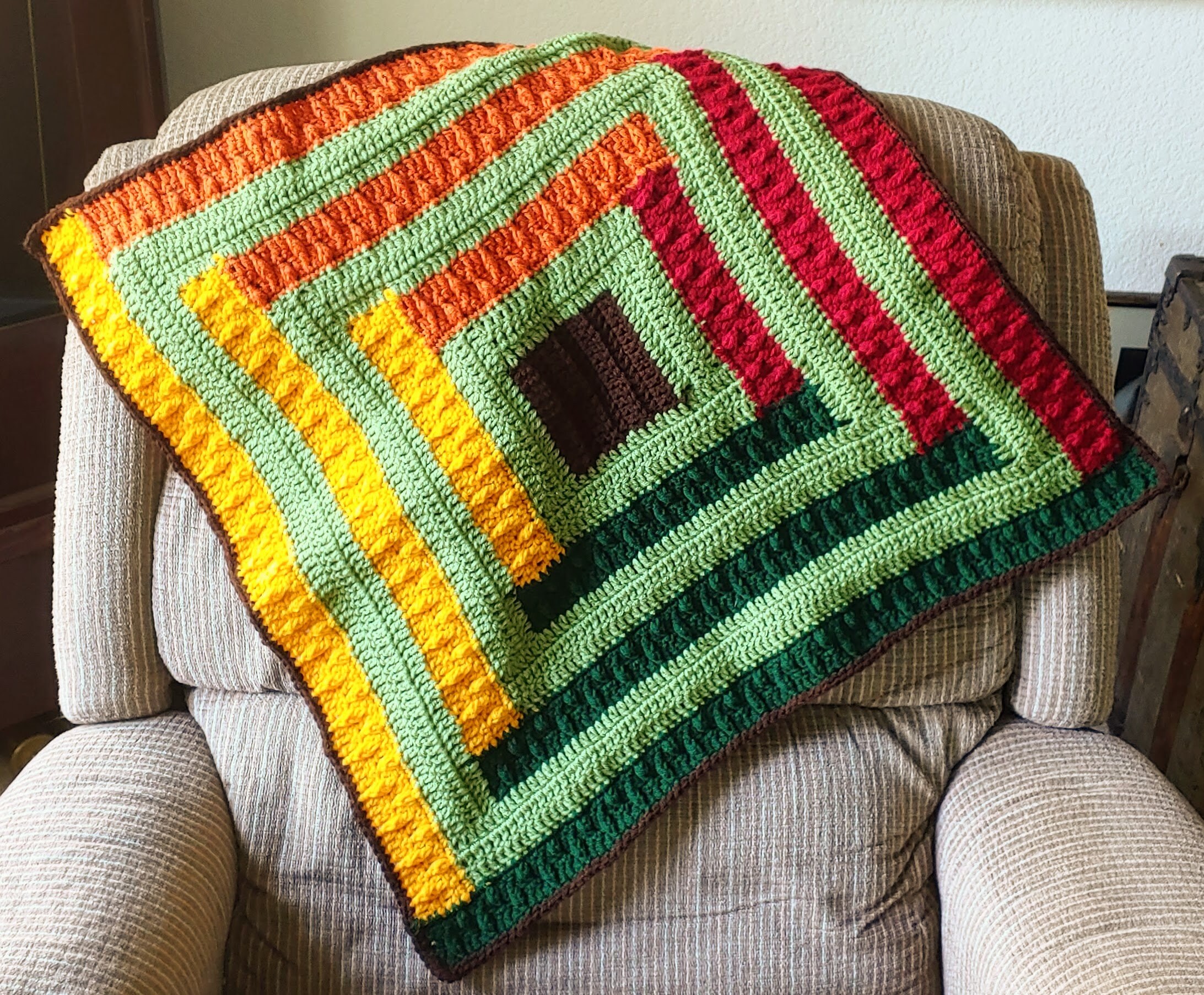 Crochet PATTERN: Four Seasons Log Cabin Baby Blanket - Fall Autumn ...