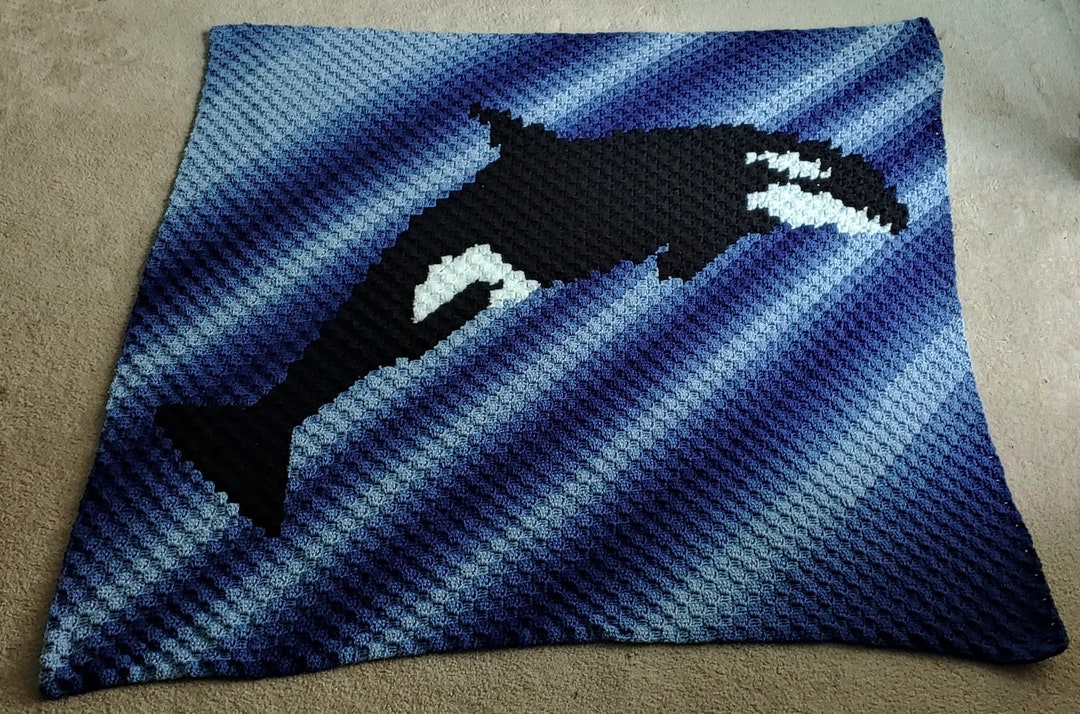 Crochet PATTERN: Orca Killer Whale Ocean Blanket C2C Corner to Corner ...