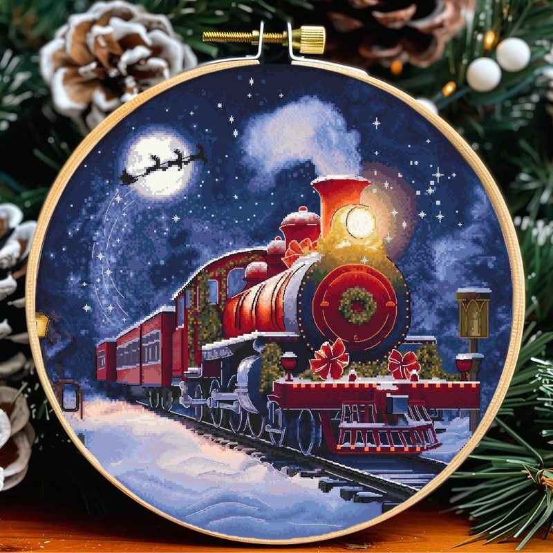 Cross Stitch Train - Etsy