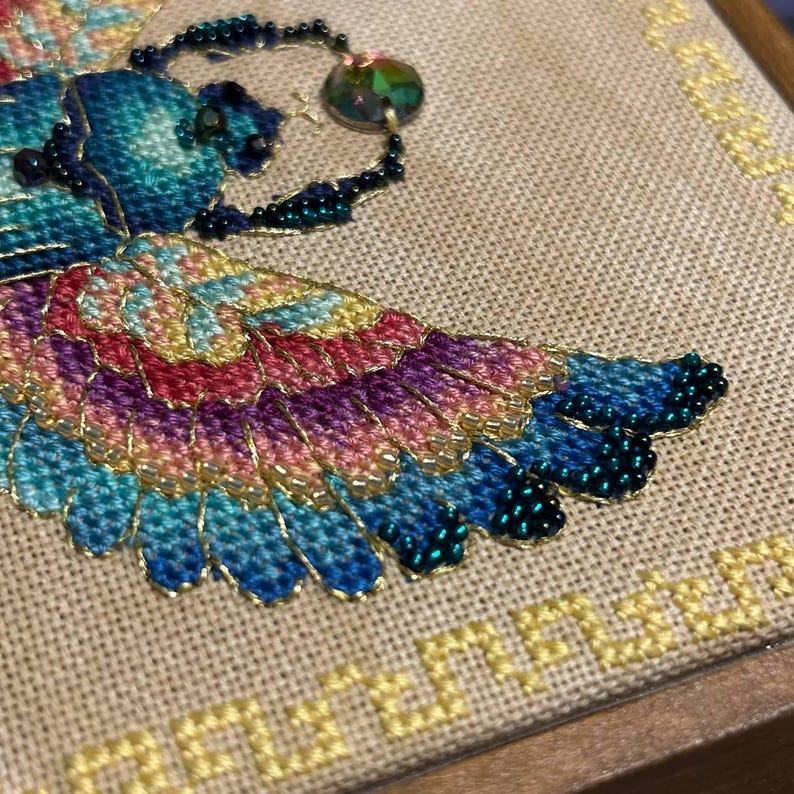 Beautiful Scarab Cross Stitch Pattern With Beads - Instant Download ...