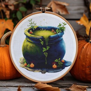 Fancy Cauldron of Witch Potion - DIY Cross Stitch Pattern for Halloween ...