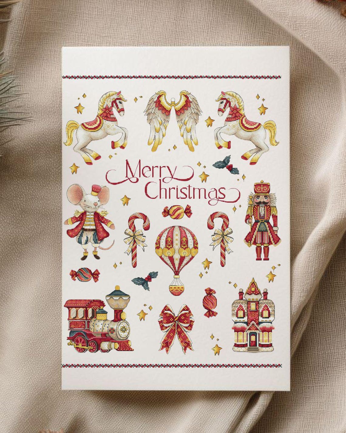 Cross Stitch Pattern “sampler Merry Christmas”. Holiday Sampler PDF ...