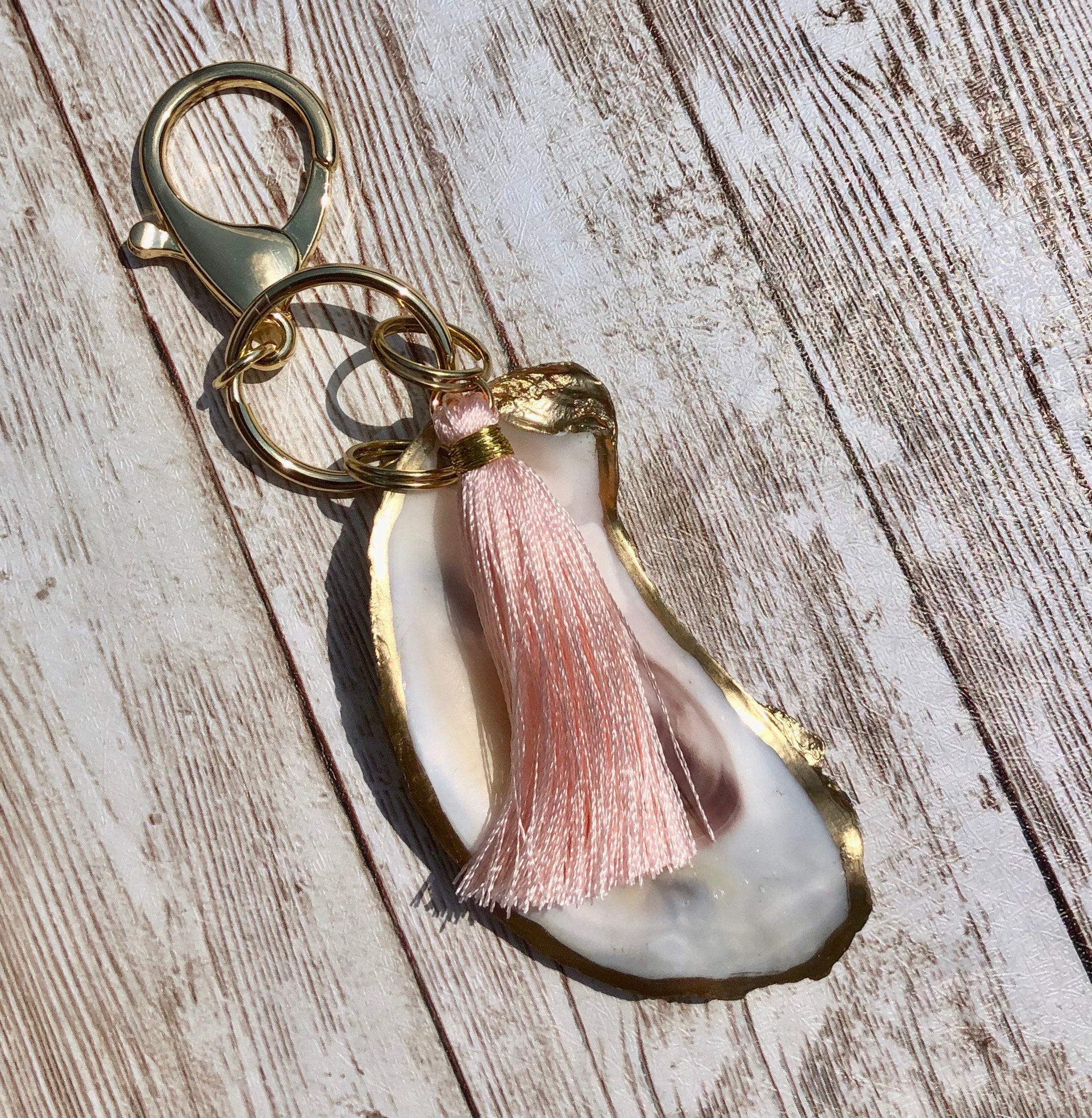 Oyster Shell Key Chain Custom Oyster Shell Key Fob Shell | Etsy