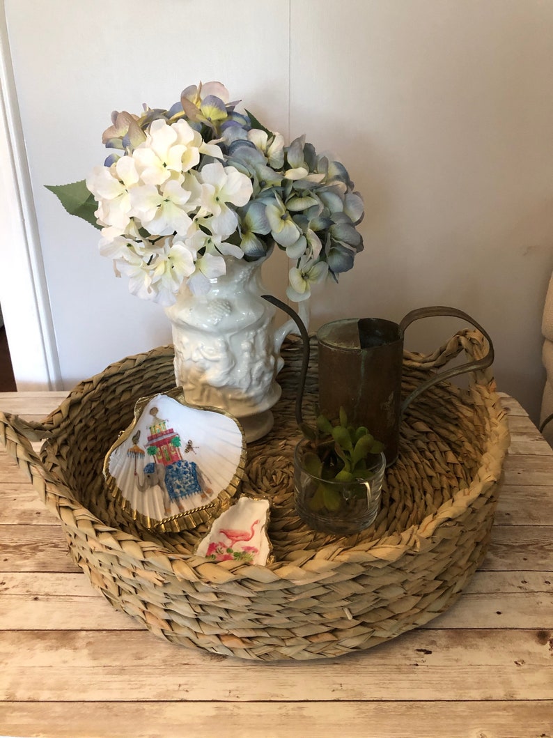 Queen Bee Large Decorated Scallop Shell Trinket Dish Jewelry - Etsy