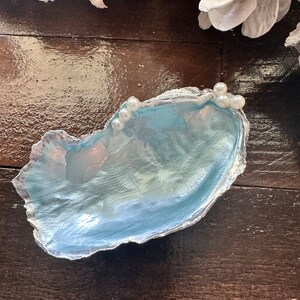 Truly Large Oyster Shell Ring Dish, Trinket Tray, Embellished With a ...