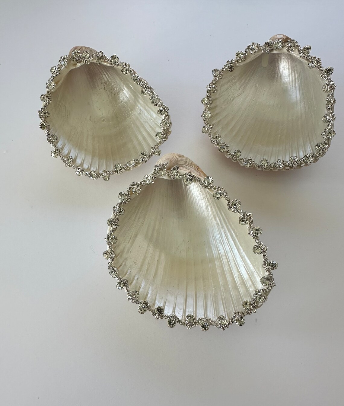 Large Embellished Shell Ring Dish, Hostess Gift, Beach Wedding Favors ...