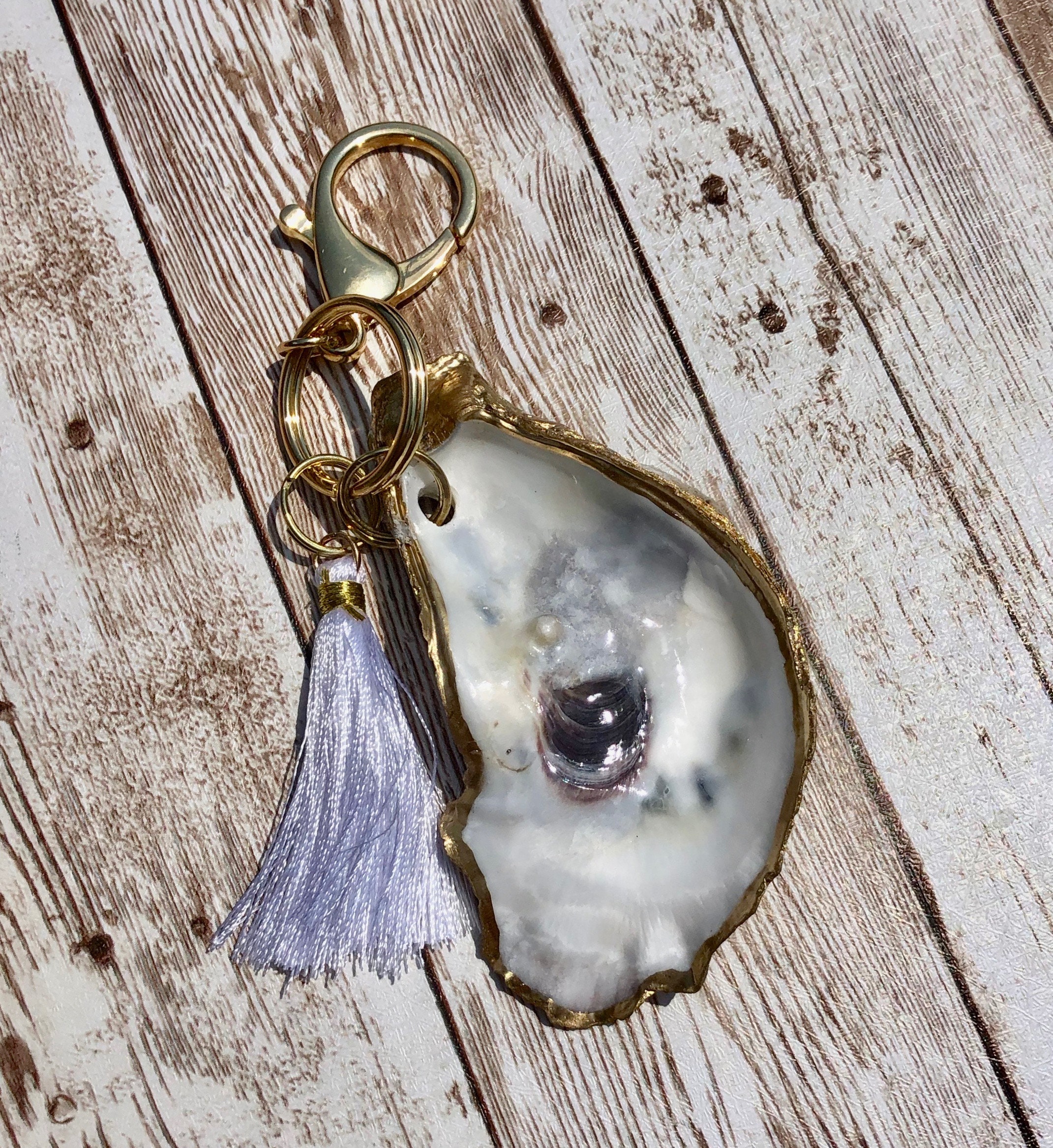 Oyster Shell Key Chain Custom Oyster Shell Key Fob Shell | Etsy