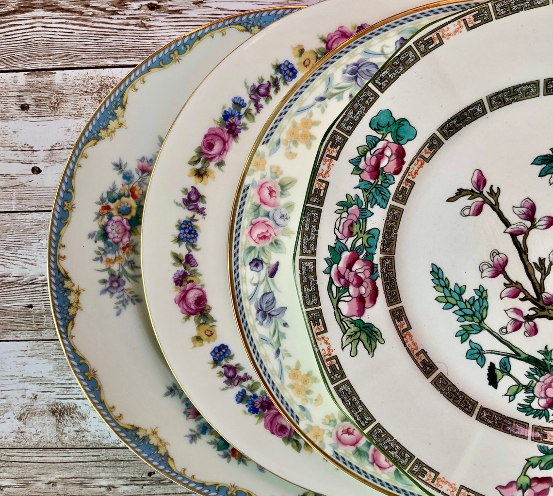 Mismatched China Salad Plates 2112 - Etsy