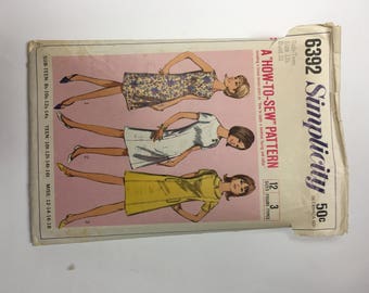 RARE 1960 Simplicity Sewing Pattern 4826 Misses One Piece Dess With ...