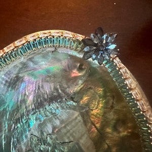 Gorgeous Large Polished Abalone Shell Embellished With Rhinestones ...