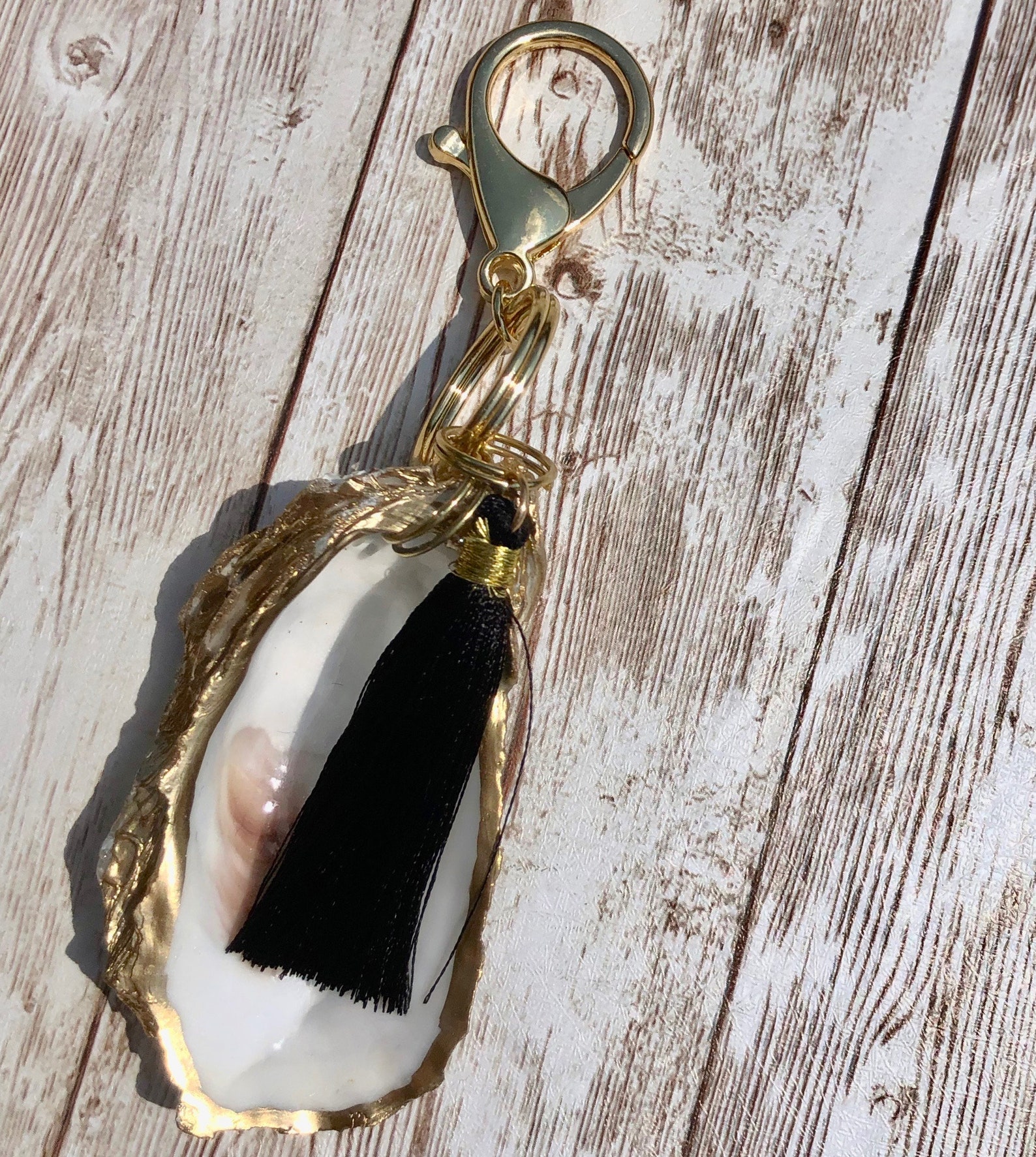 Oyster Shell Key Chain Custom Oyster Shell Key Fob Shell | Etsy