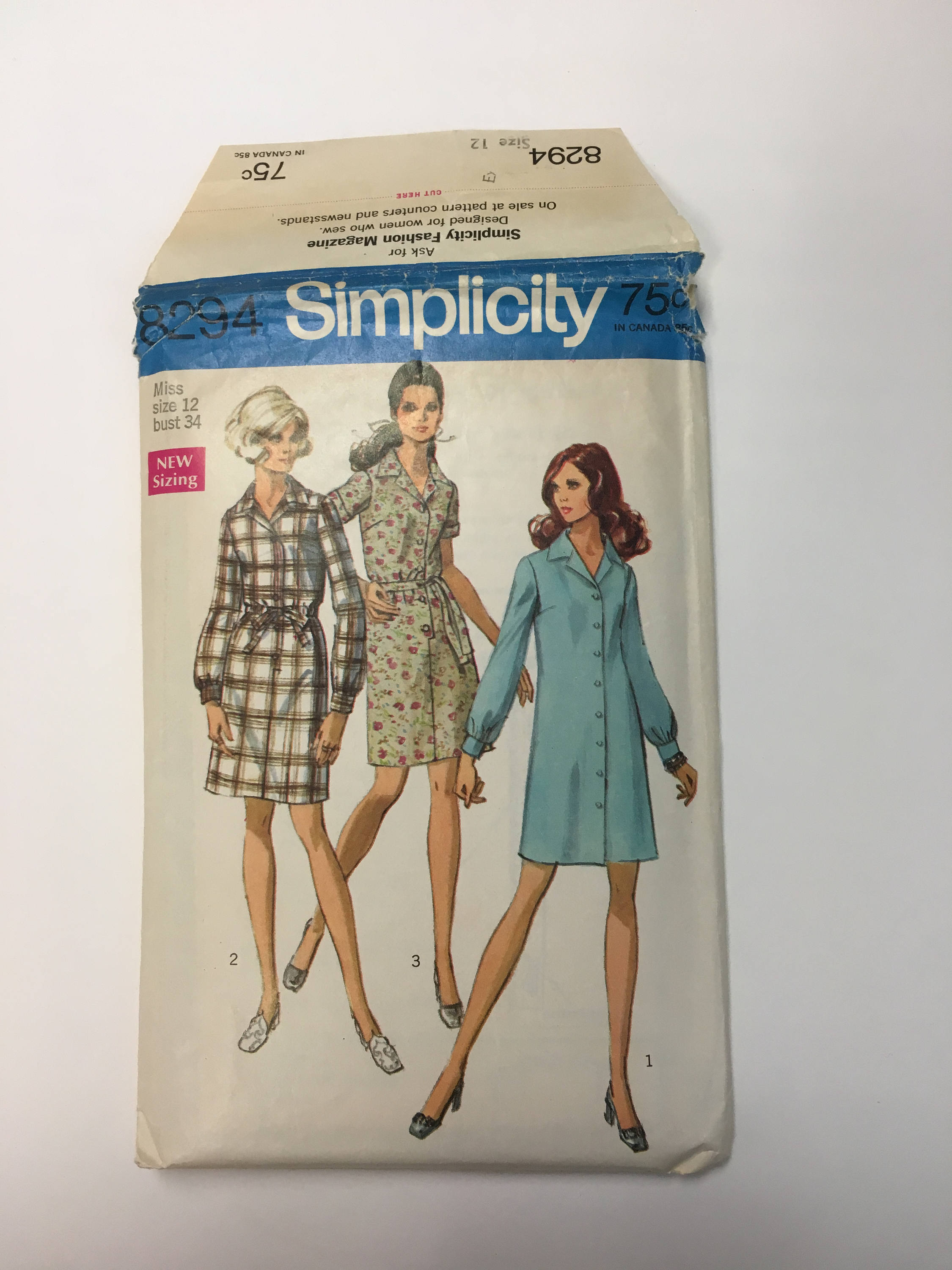 Vintage Simplicity 8294 Sewing Pattern Size 12 Bust 34 - Etsy