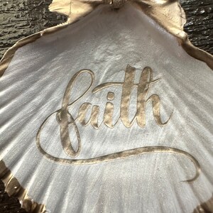Faith, Seaside Christmas Ornament, Lovely Delicate Scallop Shell With ...
