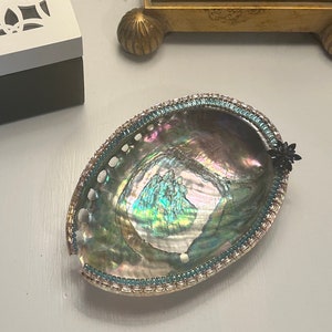 Gorgeous Large Polished Abalone Shell Embellished With Rhinestones ...