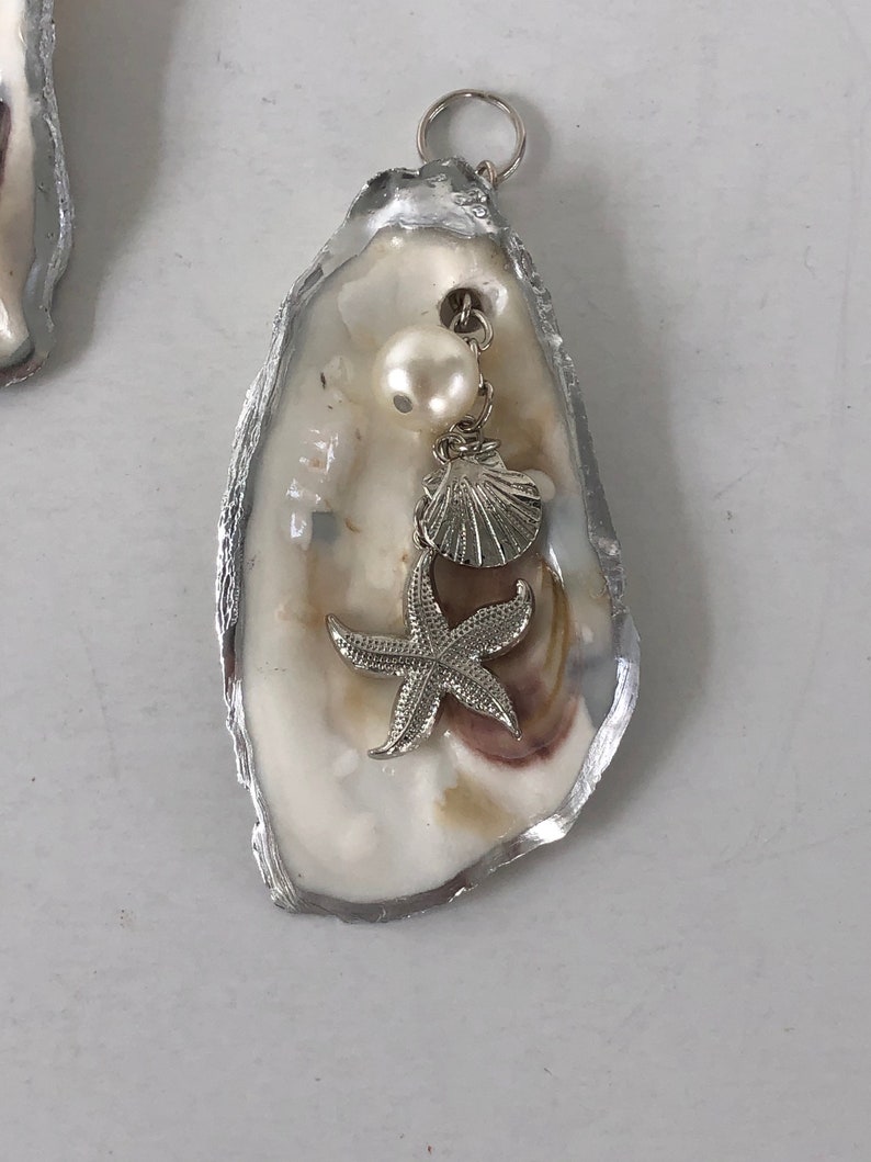 Oyster Shell Nautical Theme Christmas Ornament With Starfish - Etsy