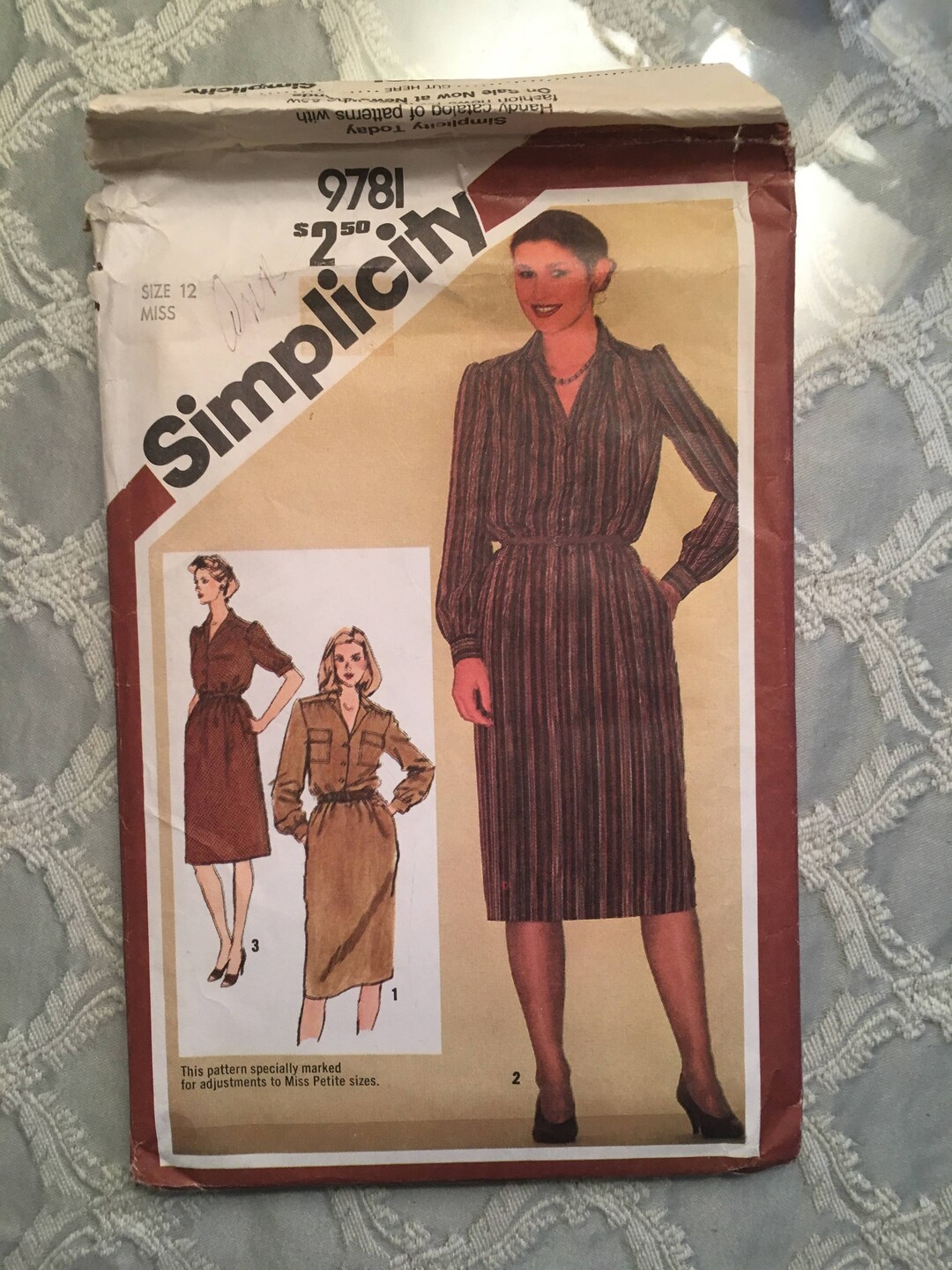 Vintage Simplicity 9781 Sewing Pattern Pullover Slim-fitting Shirt ...