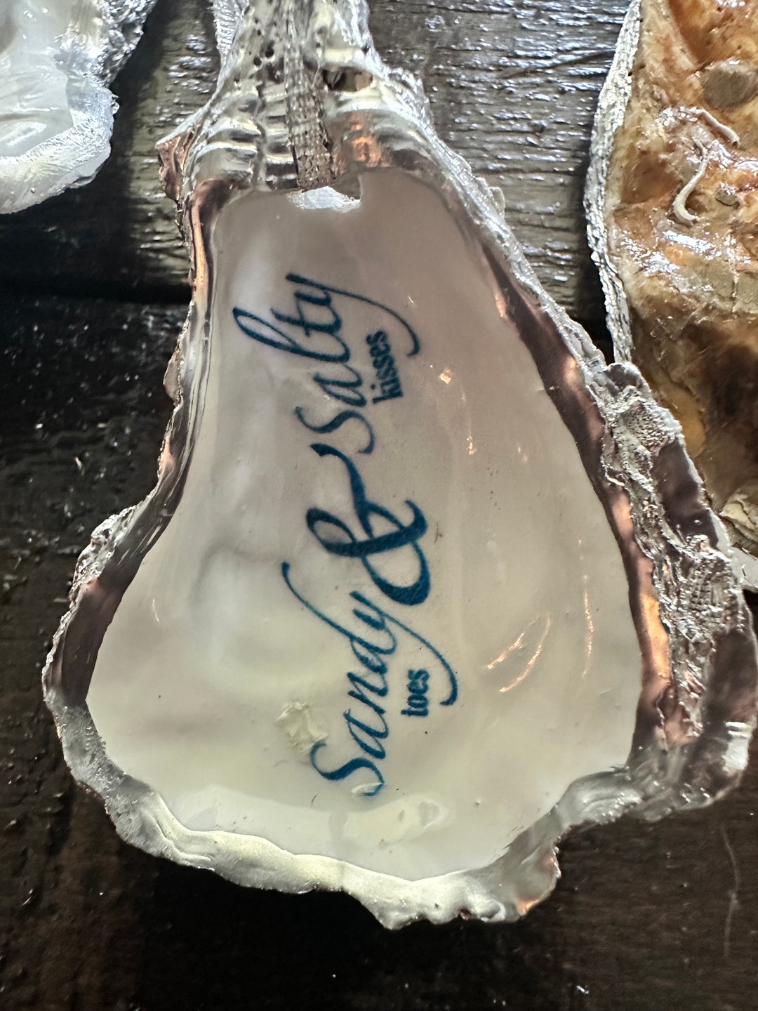 Sandy Toes and Salty Kisses, Chinoiserie Decorated Oyster Shell ...