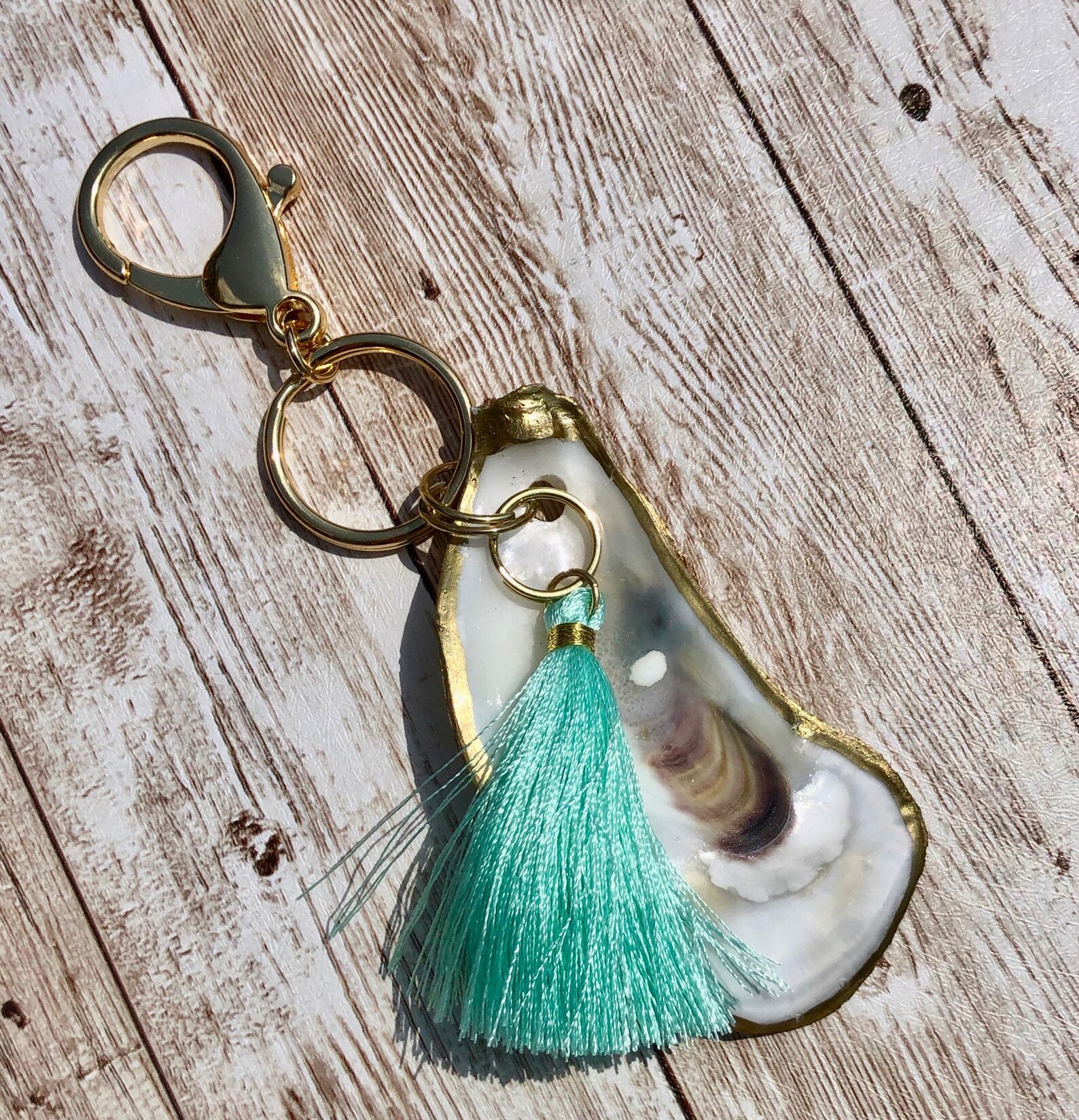 Oyster Shell Key Chain Custom Oyster Shell Key Fob Shell | Etsy